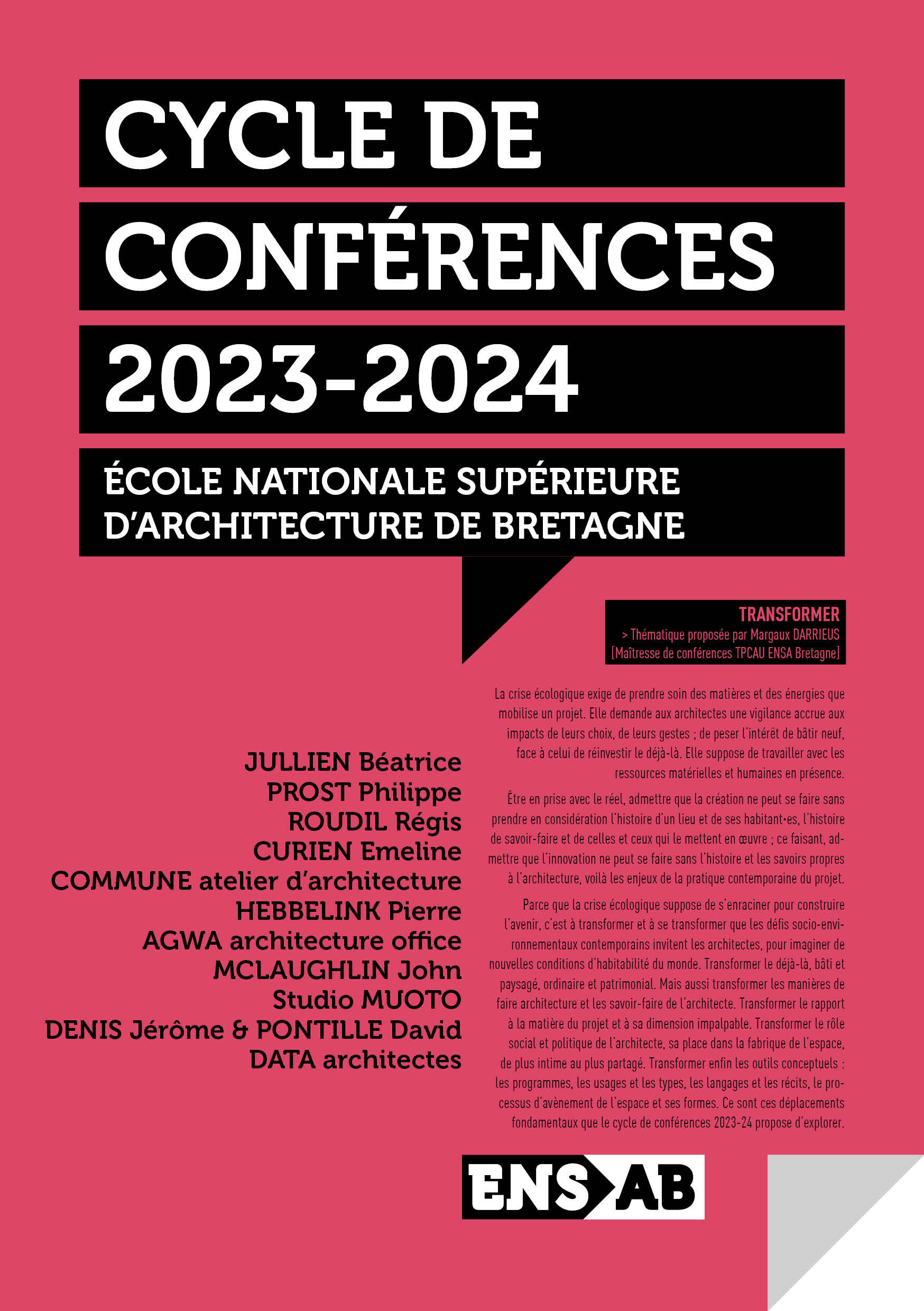 Conférences - Culture architecturale - Ensab